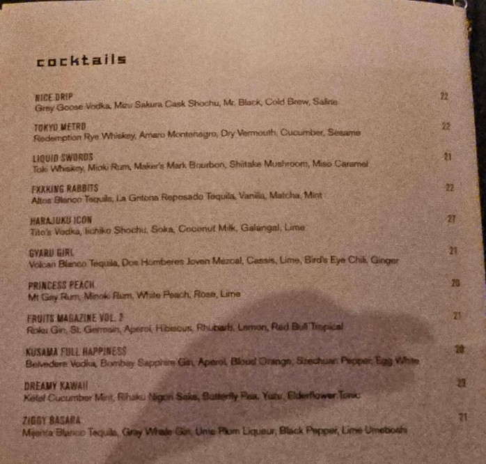 Menu from Sake No Hana| Fine Dining in NYC Modern Japanese – Dishes ...